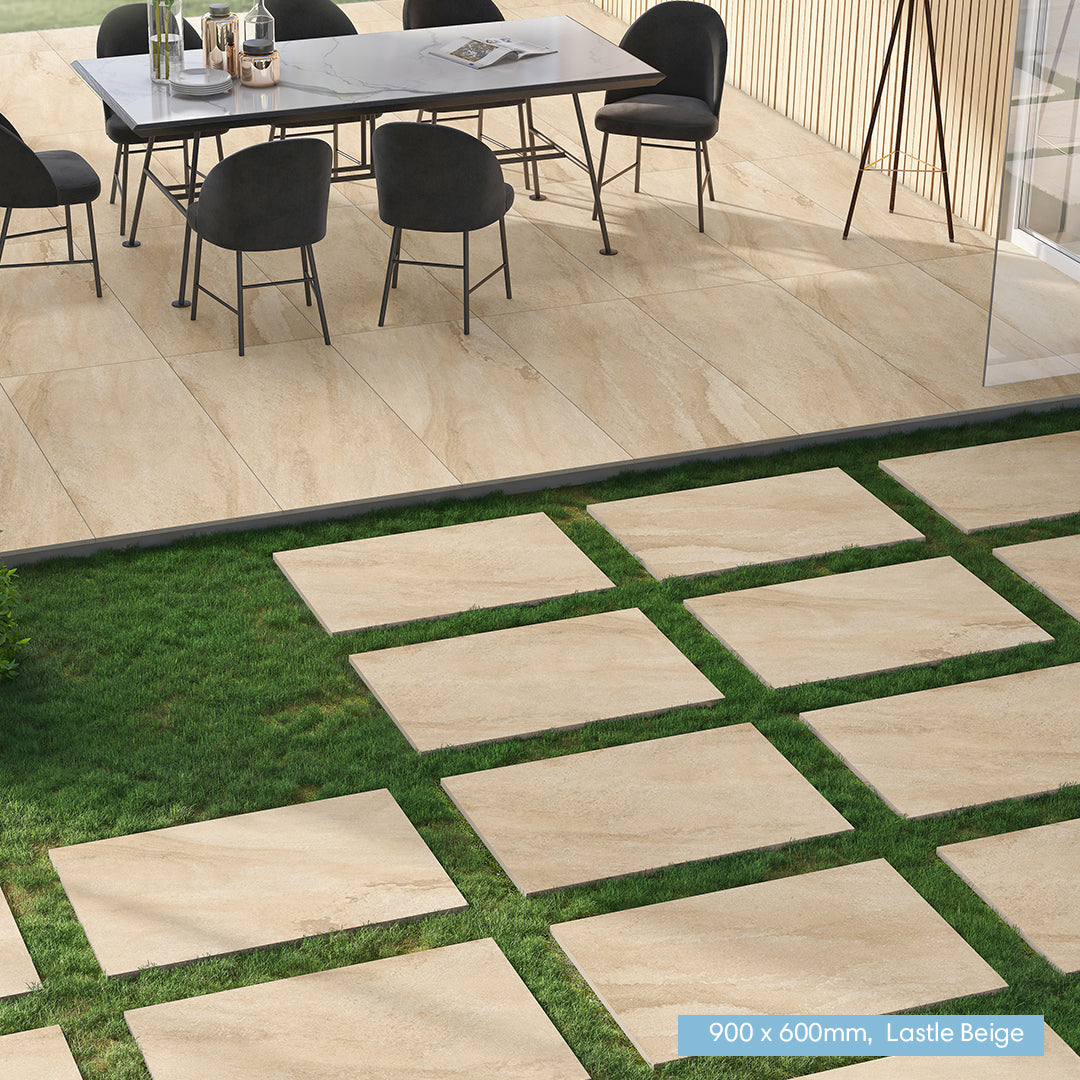 Lastle Beige Porcelain Paving | 900 x 600 Porcelain | Patio Slabs ...