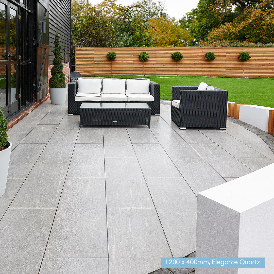 Elegante Quartz Porcelain Slabs | Grey Porcelain Paving | 1200 x 400 ...