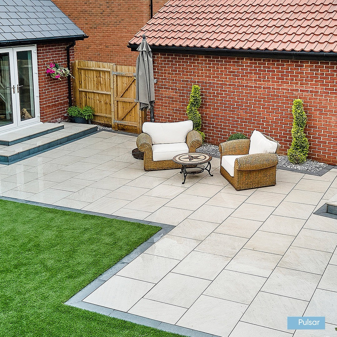 Eclipse Cream Pulsar Porcelain Paving Slabs | 600 x 600 Paving Slabs ...