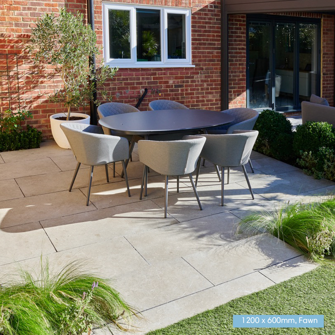 Eden Limestone Cream Porcelain Paving | Outdoor Porcelain Tiles ...