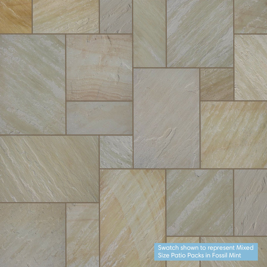 Riven Indian Sandstone Slabs: Patio Pack | 600 x 600mm | 900 x 600mm ...