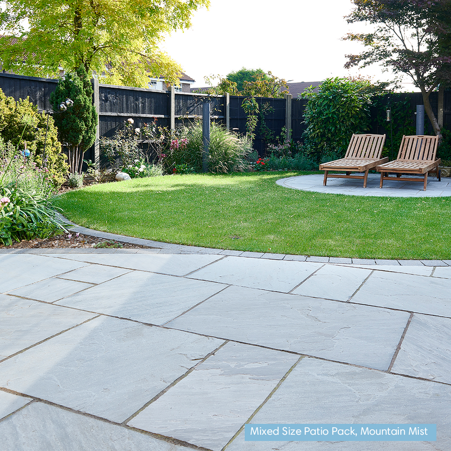 Riven Indian Sandstone Slabs: Patio Pack | 600 x 600mm | 900 x 600mm ...