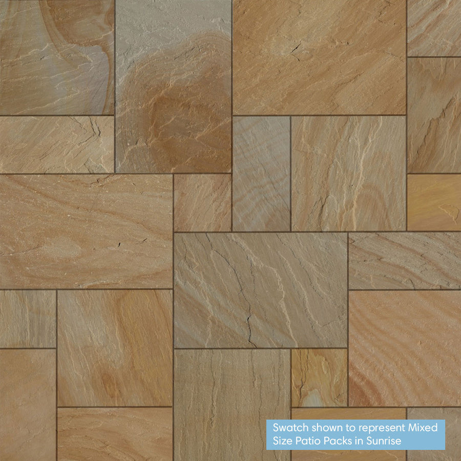 Riven Indian Sandstone Slabs: Patio Pack | 600 x 600mm | 900 x 600mm ...