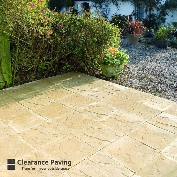 Brett Broadway Economy Riven Paving Slabs in Buff 450 x 450mm